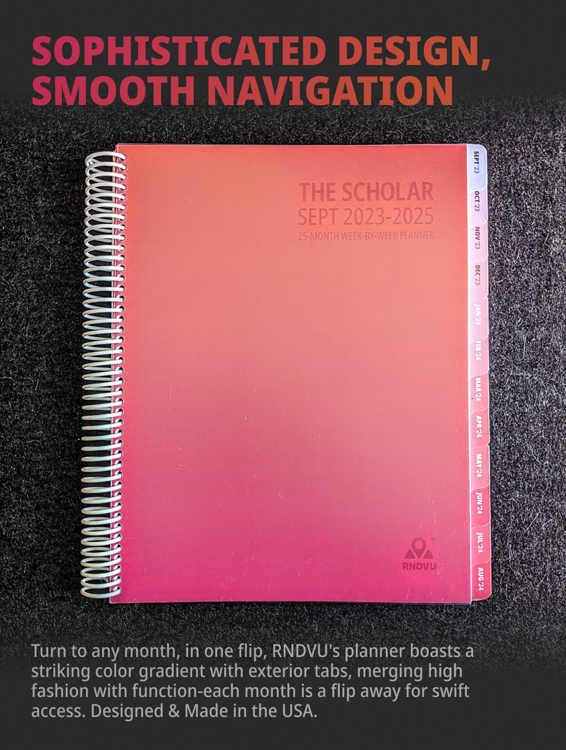 RNDVU 25-Month September Planner - Peach spectrum, September 2023-2025 ...