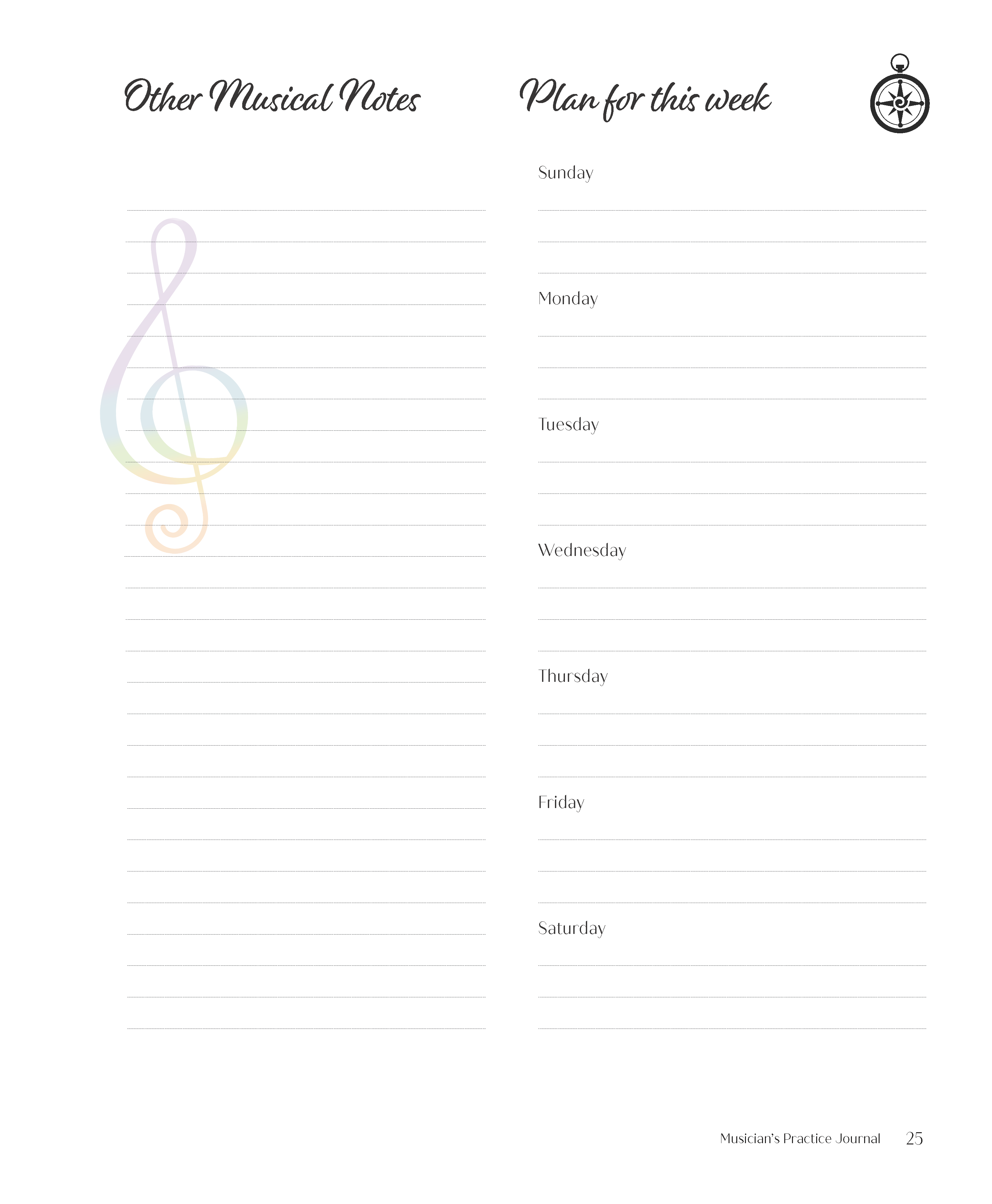 Musician's Practice Journal by Ami Sarasvati Vervante Books Etc