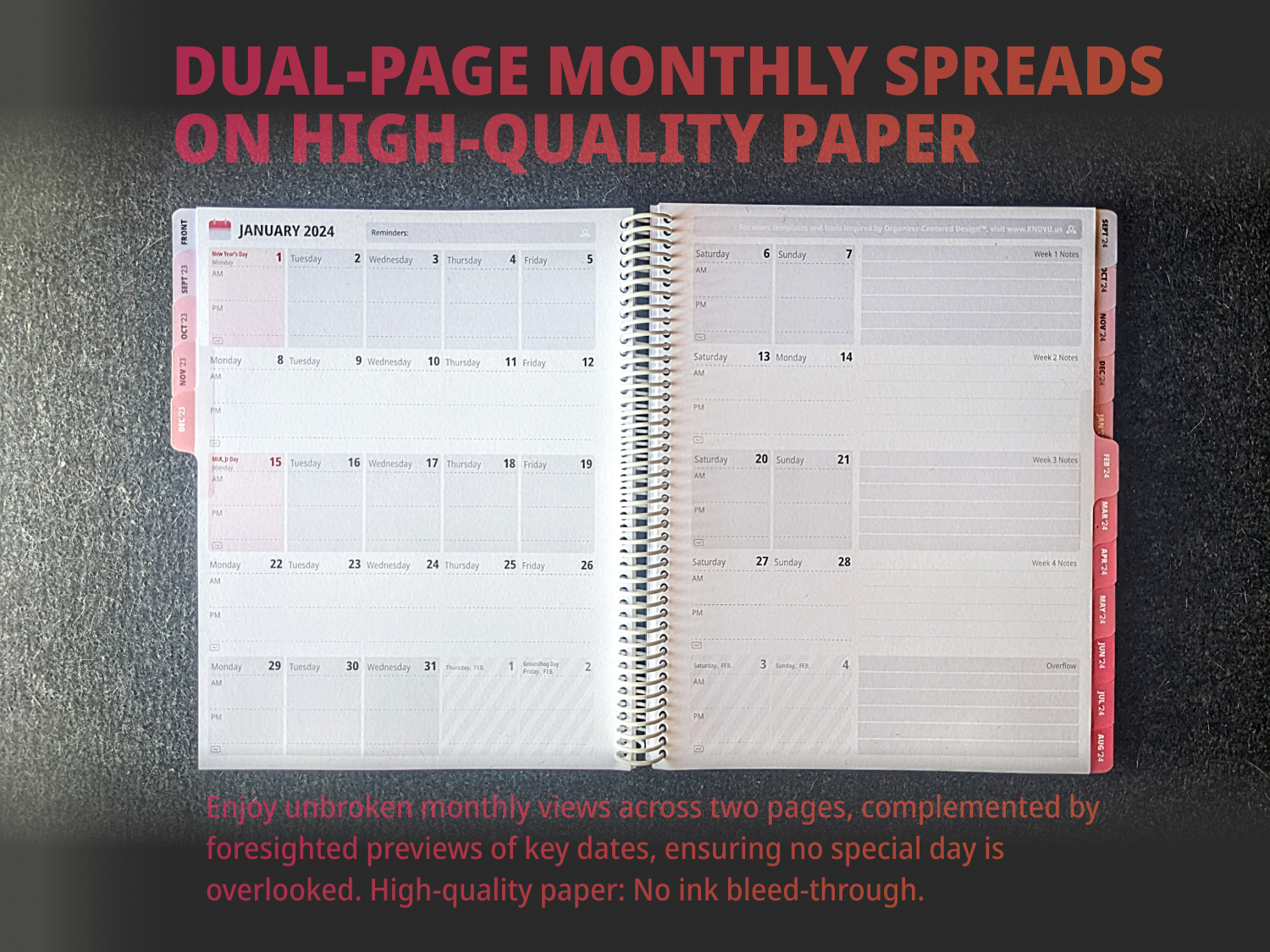 RNDVU 25-Month September Planner - Peach spectrum, September 2023-2025 ...